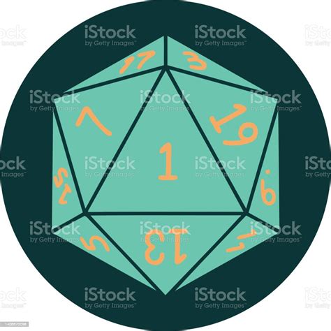 자연 1 D20 주사위 롤 아이콘 0명에 대한 스톡 벡터 아트 및 기타 이미지 0명 굴리기 문신 Istock