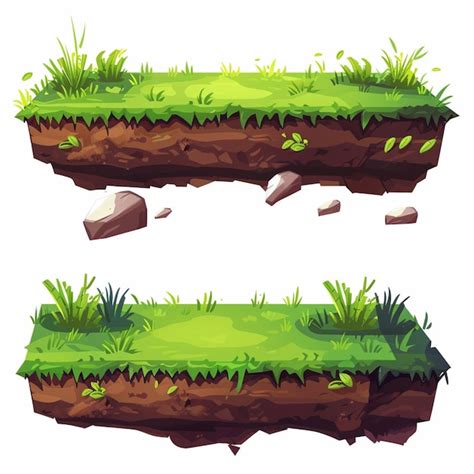 Green Ground Layer Asset Page For A 2d Platformer Fla Premium Ai