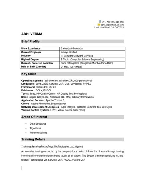 abhi resume pdf web application java programming language