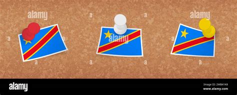 Dr Congo Flag Pinned In Cork Board Three Versions Of Dr Congo Flag