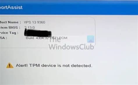 Alert Tpm Device Is Not Detected