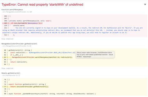 Web Expo Auth Session GetRedirectUrl Throws Error Issue 7905
