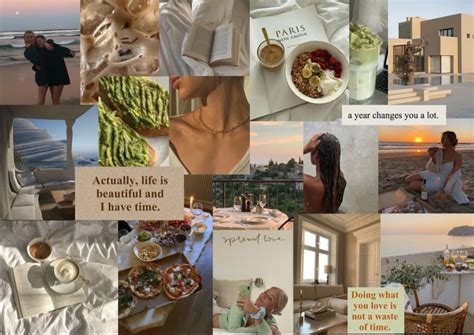 Healthy Productive Travelling Aesthetic Collage 2021 Mood Board Vibe