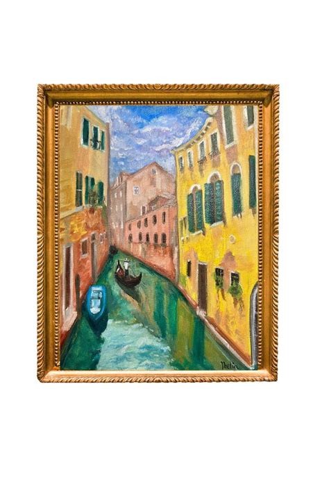 Venice Canals Original Oil Painting Scenery Art Romantic Gondola Of