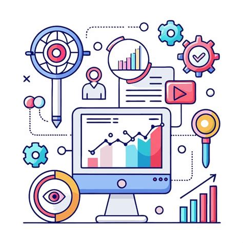 Computer Monitor Showing A Graph With Multiple Connected Icons