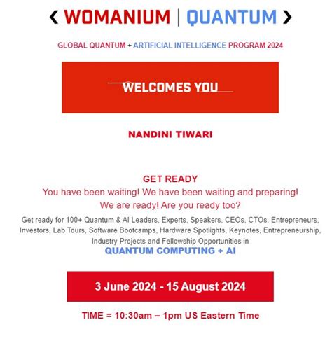 Nandini Tiwari On Linkedin Quantumcomputing Ai Womaniumquantum