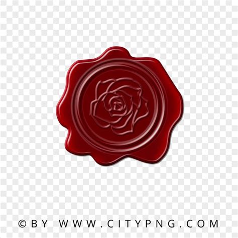 Rose Flower Red Seal Wax Stamp Free Png Citypng