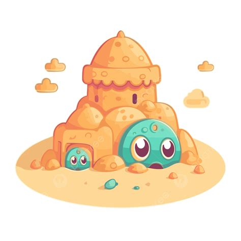 모래 장난감 벡터 스티커 클립 아트 흰색 배경에 외계인의 만화 모래 성 상표 클립 아트 Png 일러스트 및 벡터 에 대한 무료 다운로드 Pngtree