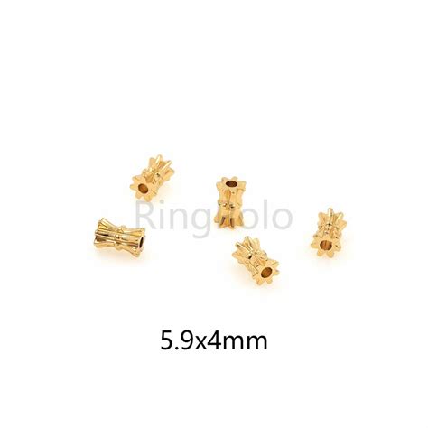 5pcs 18k Gold Filled Column Spacer Beadsbarrel Spacer Beadsdiy
