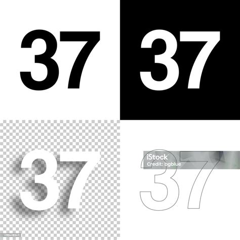 37 Nombre Trentesept Icône Pour Le Design Arrièreplans Vides Blancs Et