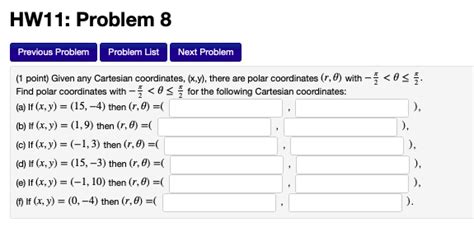 Solved Hw11 Problem 8 Previous Problem Problem List Next