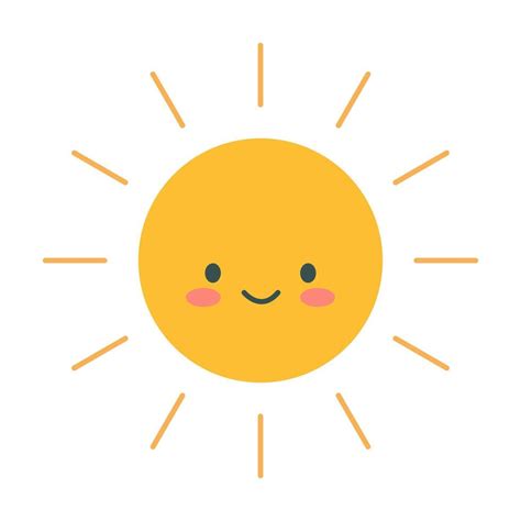 Cute Smiling Sun Vector Illustration 41917624 Vector Art At Vecteezy