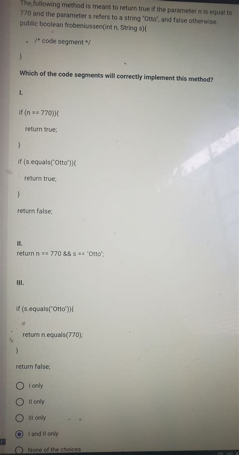 Solved The Following Method Is Meant To Return True If The Chegg