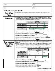 Lesson 2 1 Two Way Tables Pdf A Table That Displays Two Categories