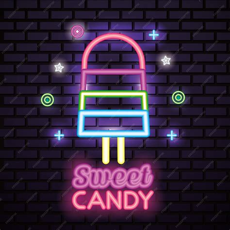 Free Vector Sweet Candy Neon