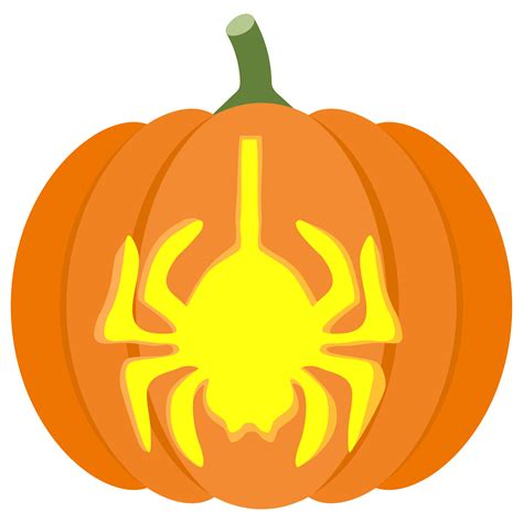 Hanging Spider Pumpkin Stencil Free Printable Papercraft Templates