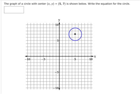 Solved The Graph Of A Circle With Center X Y 5 7 Is Chegg