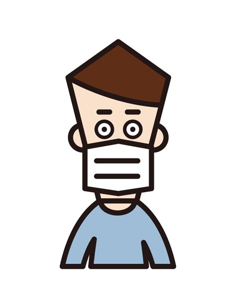 マスクを着けている人（男性）のイラスト フリーイラスト素材集 Kukukeke
