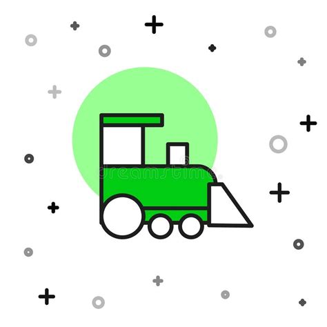 Icono Del Tren De Juguete De Contorno Relleno Aislado En Fondo Blanco