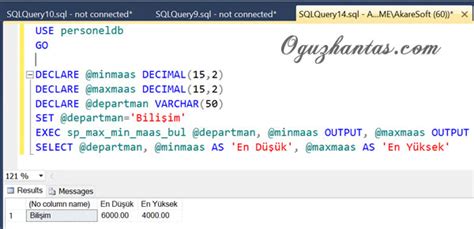 Parametre Alan Ve Değer Döndüren Stored Procedure Yazmak Sql Server