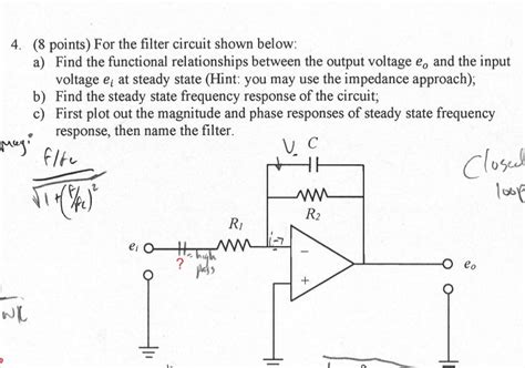solved 4 8 ﻿points ﻿for the filter circuit shown below a