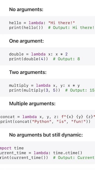 Lambda Python Functions Different Paramters Options Shorts Youtubeshorts Python Lambda Youtube