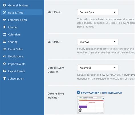 Enable The Current Time Indicator