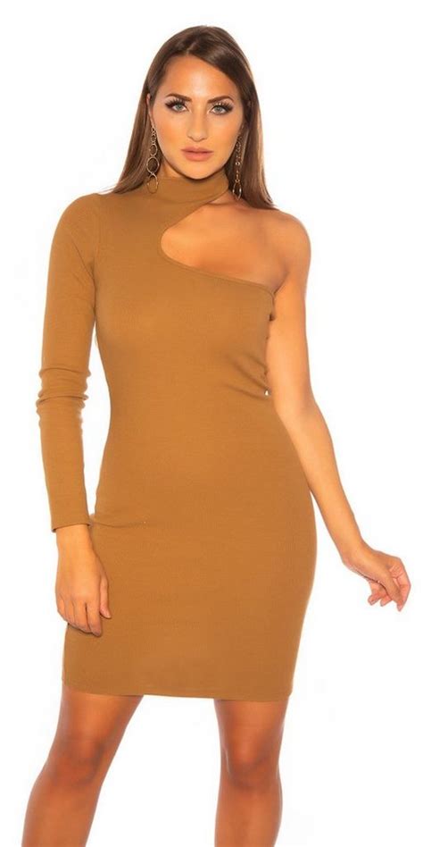 Koucla Strickkleid Sexy Koucla One Shoulder Bodycon Kleid