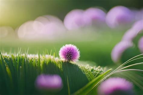 Premium Ai Image A Purple Flower In A Field Of Purple Flowers