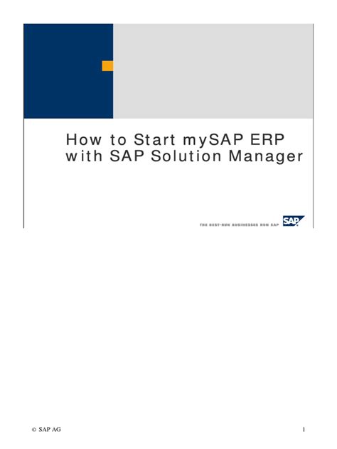 04 How To Start With Mysap Erp With Solman Pdf