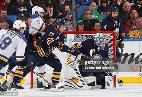Carter Hutton Vladimir Sobotka And Zach Bogosian Of The Buffalo
