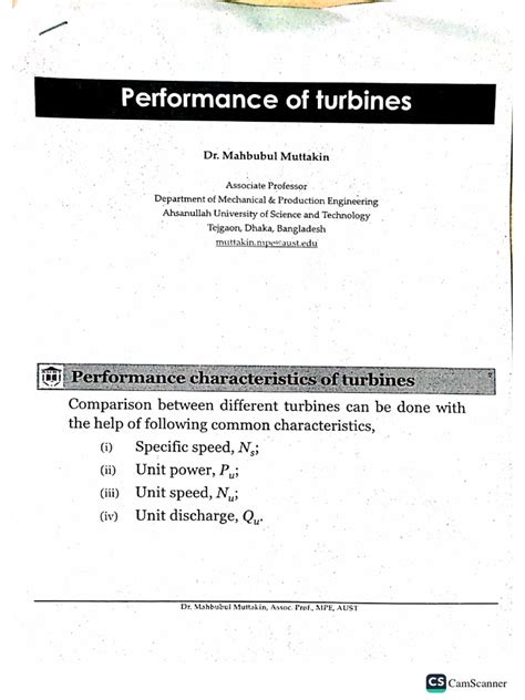 Fm Performance Of Turbine Pdf
