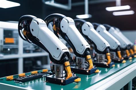 Premium Photo Advanced High Precision Robot Arms On Fully Automated