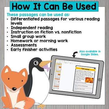 Differentiated Reading Passages And Comprehension Questions Fiction Nonfiction
