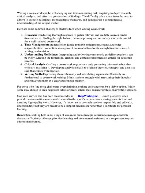 Coursework Guidelines Pdf Essays Critical Thinking