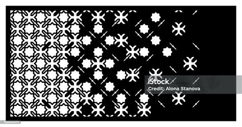 이슬람 레이저 패턴 레이저 절단을위한 장식 벡터 패널 아라베스크 스타일의 비율 1 2에서 내부 파티션을위한 이슬람 템플릿 Jali에 대한 스톡 벡터 아트 및 기타 이미지