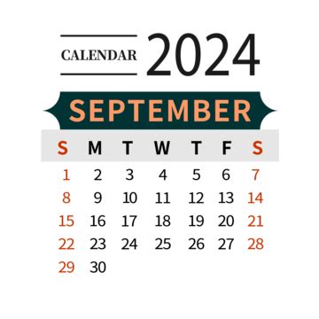 September 2024 Calendar Black Simple Style Vector 2024 Calendar