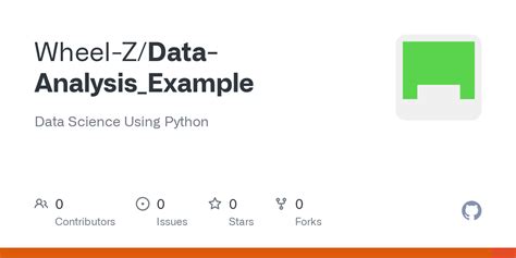 GitHub Wheel Z Data Analysis Example Data Science Using Python