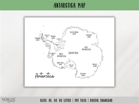 Mapa De La Antártida Mapa Etiquetado De La Antártida Insertar Para