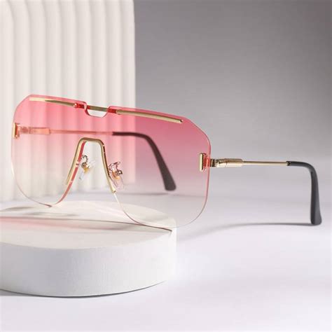 Trendwatcher Oversized Frameless Sunglasses Rimless Colorful Big Frame