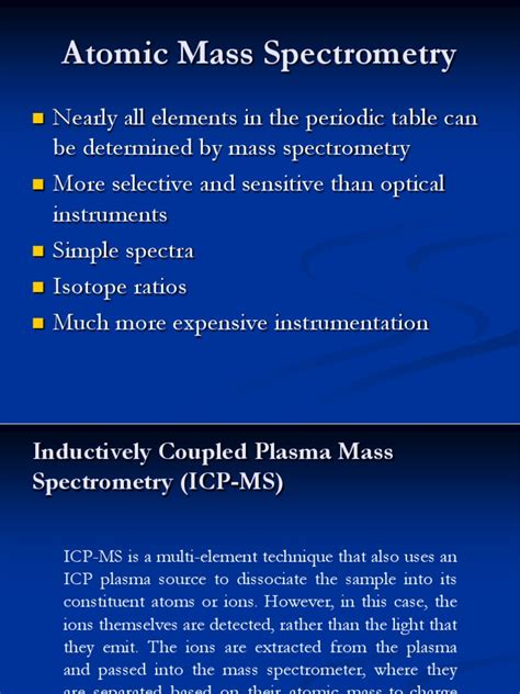 Instrumental Lecture 7 Icp Ms Pdf Mass Spectrometry Atoms