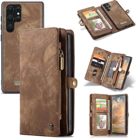 Caseme Étui Portefeuille Cuir pour Samsung Galaxy S22 Ultra Anti Choc