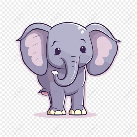 큰 귀를 가진 만화 귀여운 코끼리 클립 아트 벡터 상표 Png 일러스트 무료 다운로드 Lovepik