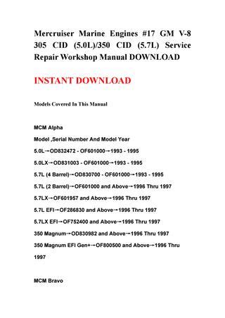 2017 Mercruiser 350 Mag Mpi Service Manual Hybridpowerup
