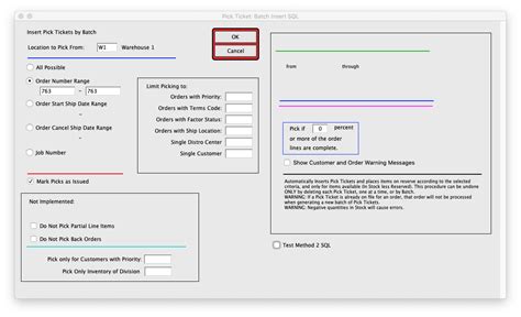 PerfectFit User Guide Batch Insert Pick Tickets