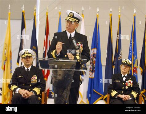 Us Navy Rear Adm Gary R Jones Delivers His Remarks After Assuming