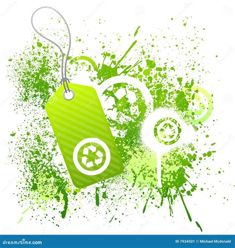 Grunge Verte Détiquette Deco Illustration De Vecteur Illustration