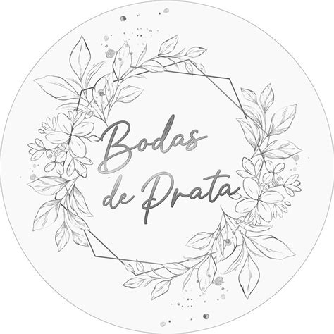 Painel Redondo Tecido Sublimado 3D Bodas de Prata FRD 6738 Felicitá