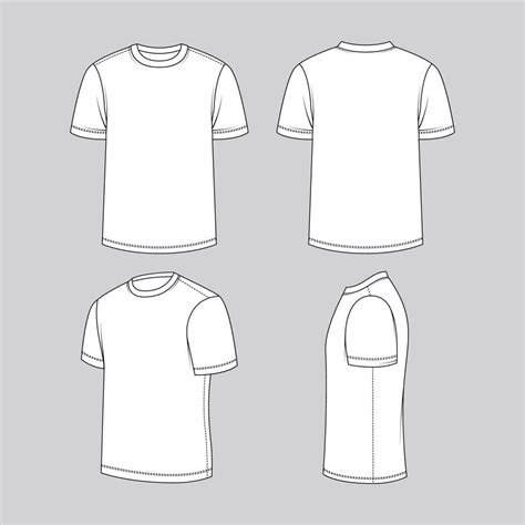 Outline White T Shirt Template