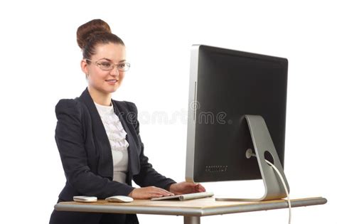 Beautiful Girl Sitting At Table And Stares At Stock Image Image Of